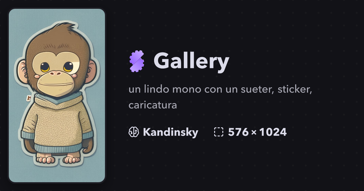 "un lindo mono con un sueter, sticker,..." | Gallery | Stablecog