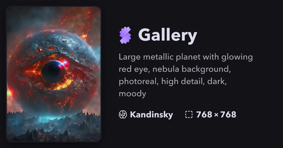 "Large metallic planet with glowing re..." | Gallery | Stablecog