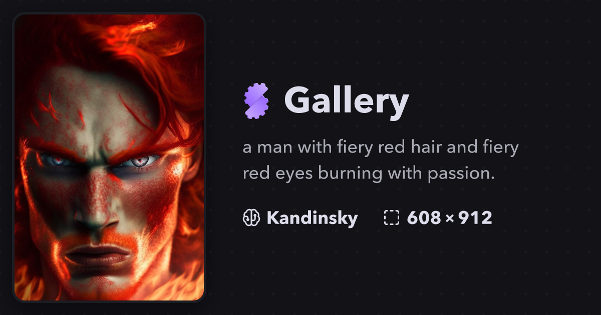 "a man with fiery red hair and fiery r..." | Gallery | Stablecog