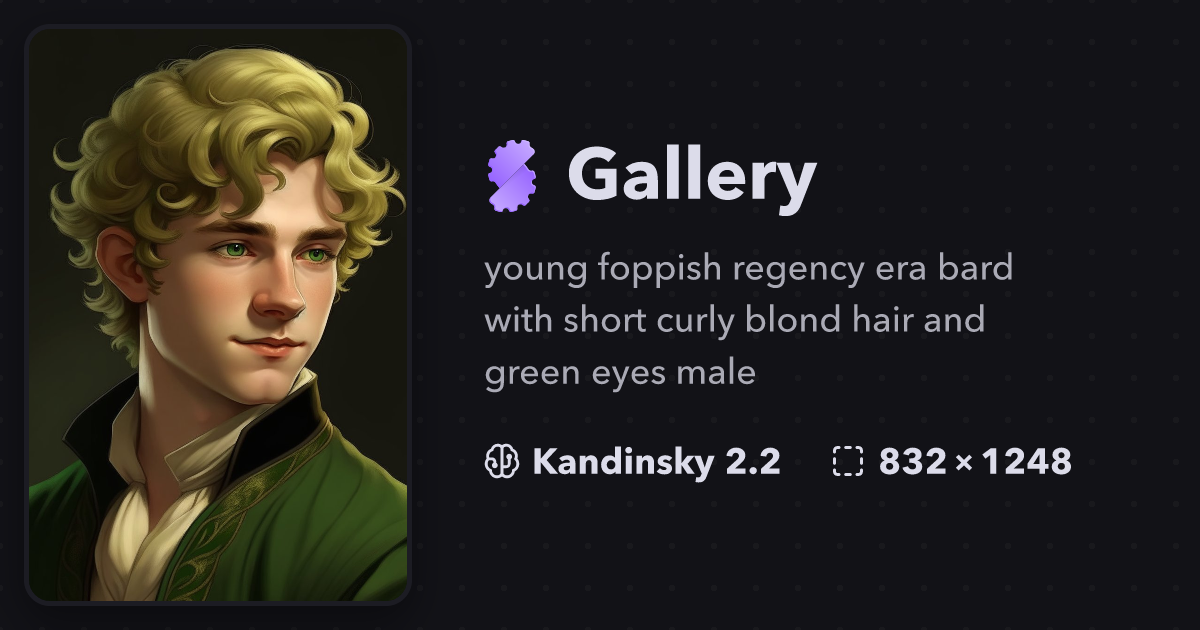 "young foppish regency era bard with s..." | Gallery | Stablecog