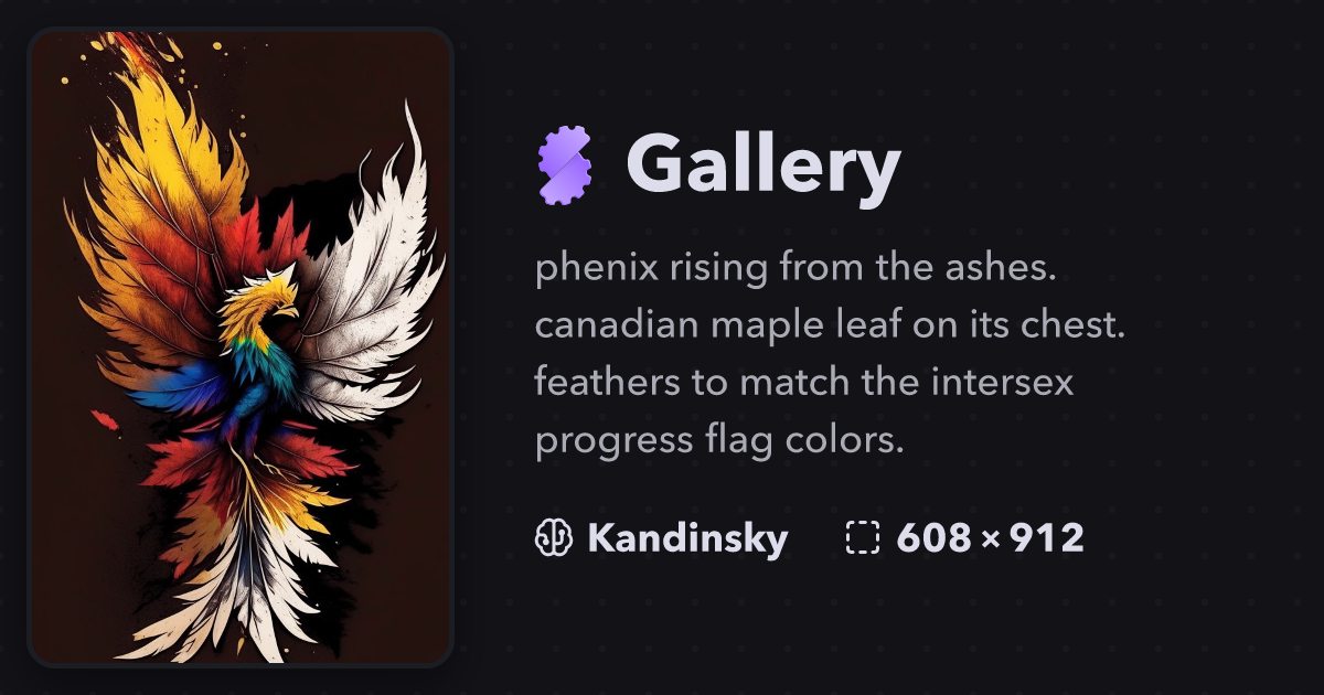"phenix rising from the ashes. canadia..." | Gallery | Stablecog