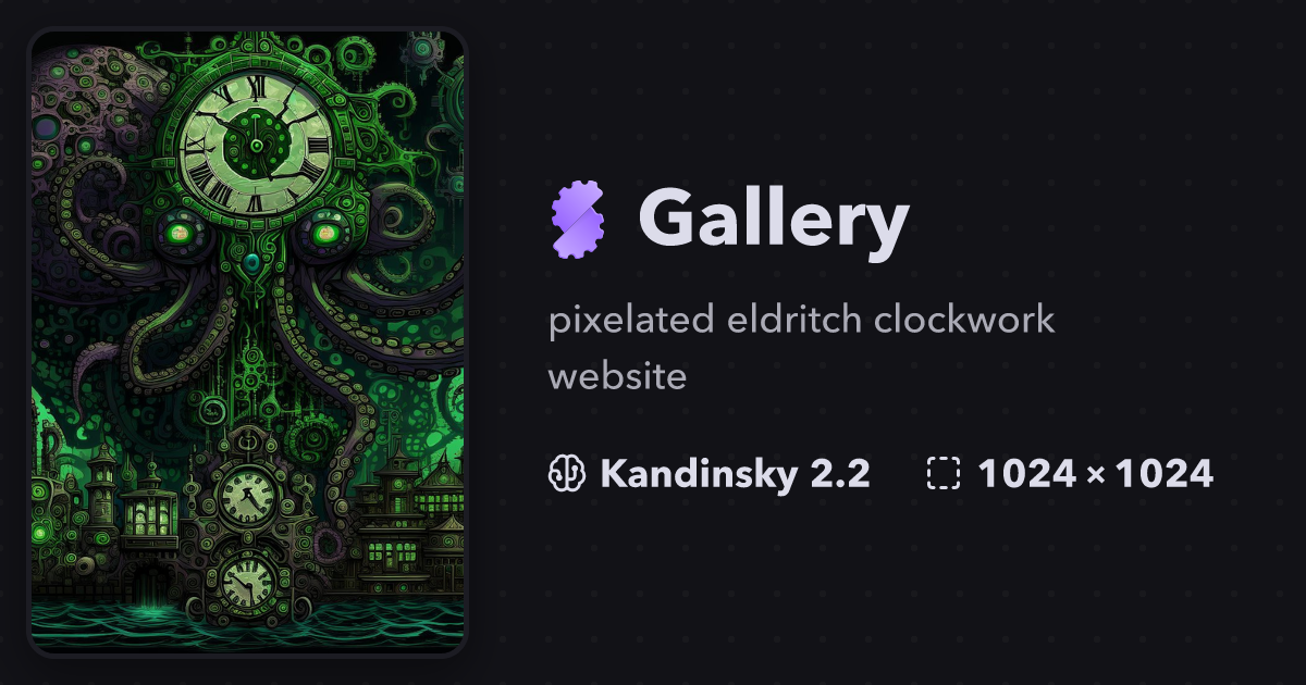 "pixelated eldritch clockwork website" | Gallery | Stablecog