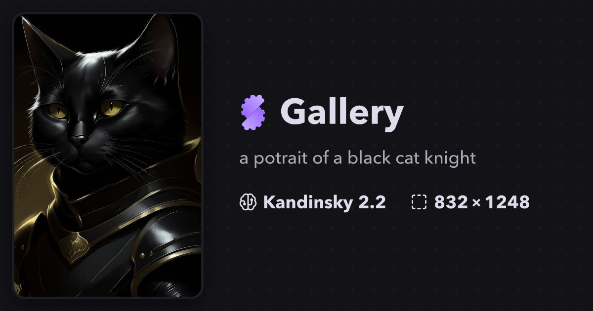 "a potrait of a black cat knight" | Gallery | Stablecog
