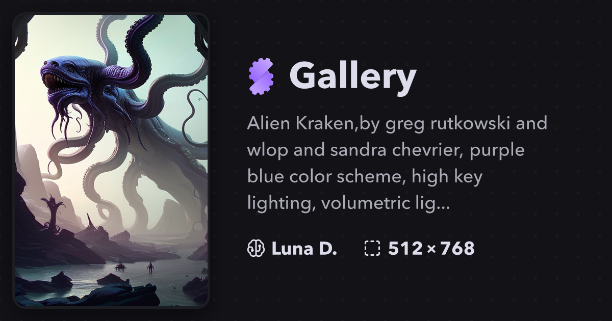 "Alien Kraken,by greg rutkowski and wl..." | Gallery | Stablecog
