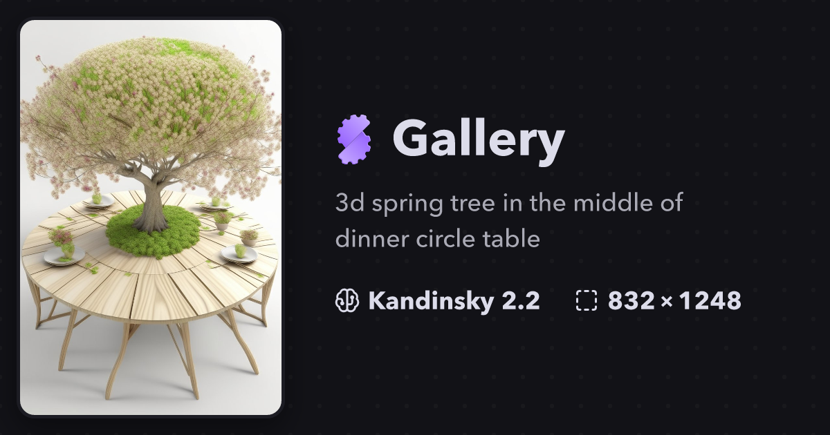 "3d spring tree in the middle of dinne..." | Gallery | Stablecog