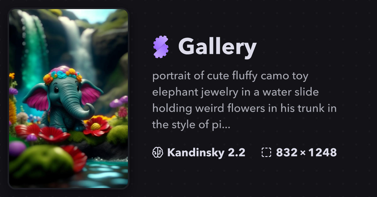 "portrait of cute fluffy camo toy elep..." | Gallery | Stablecog