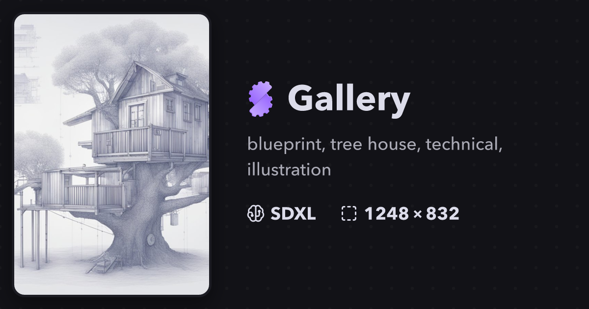 Blueprint, tree house, technical, illustration | Gallery