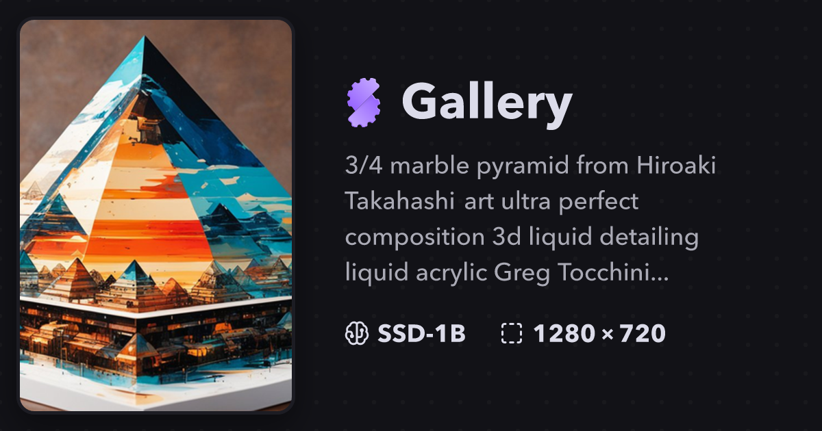 "3/4 marble pyramid from Hiroaki Takah..." | Gallery | Stablecog