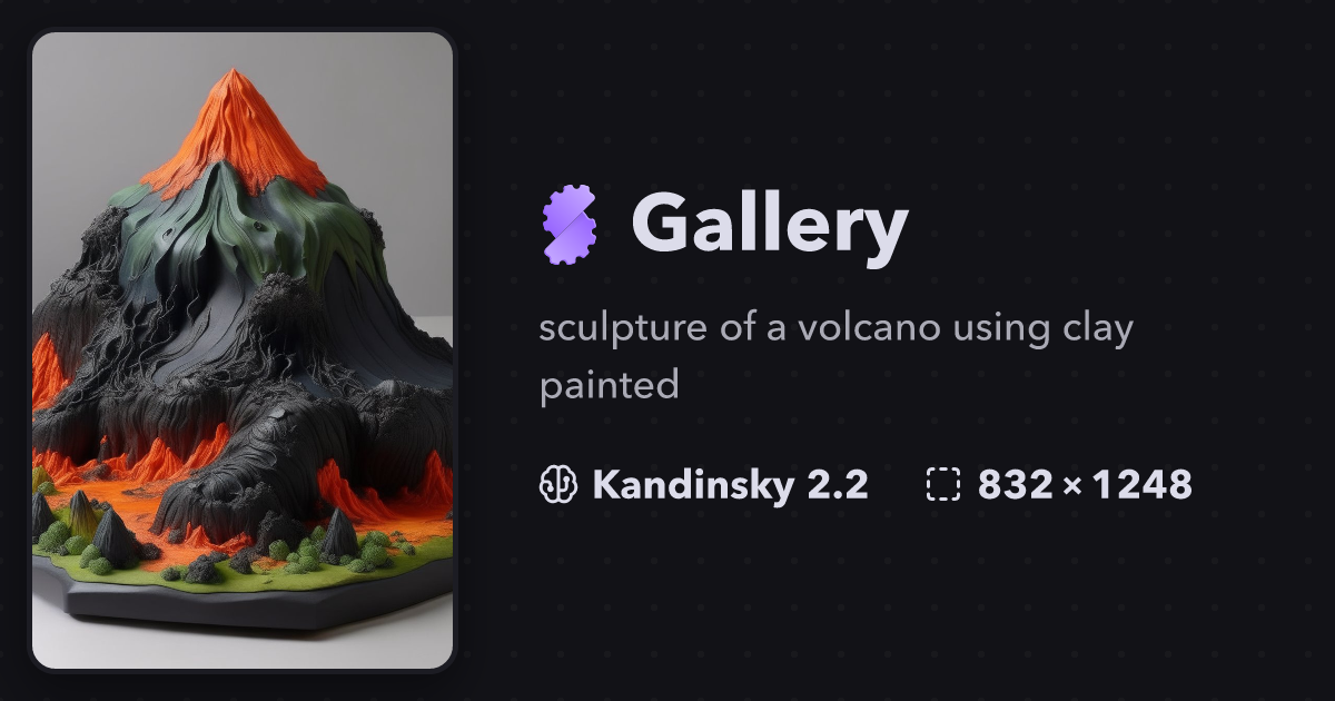 "sculpture of a volcano using clay pai..." | Gallery | Stablecog