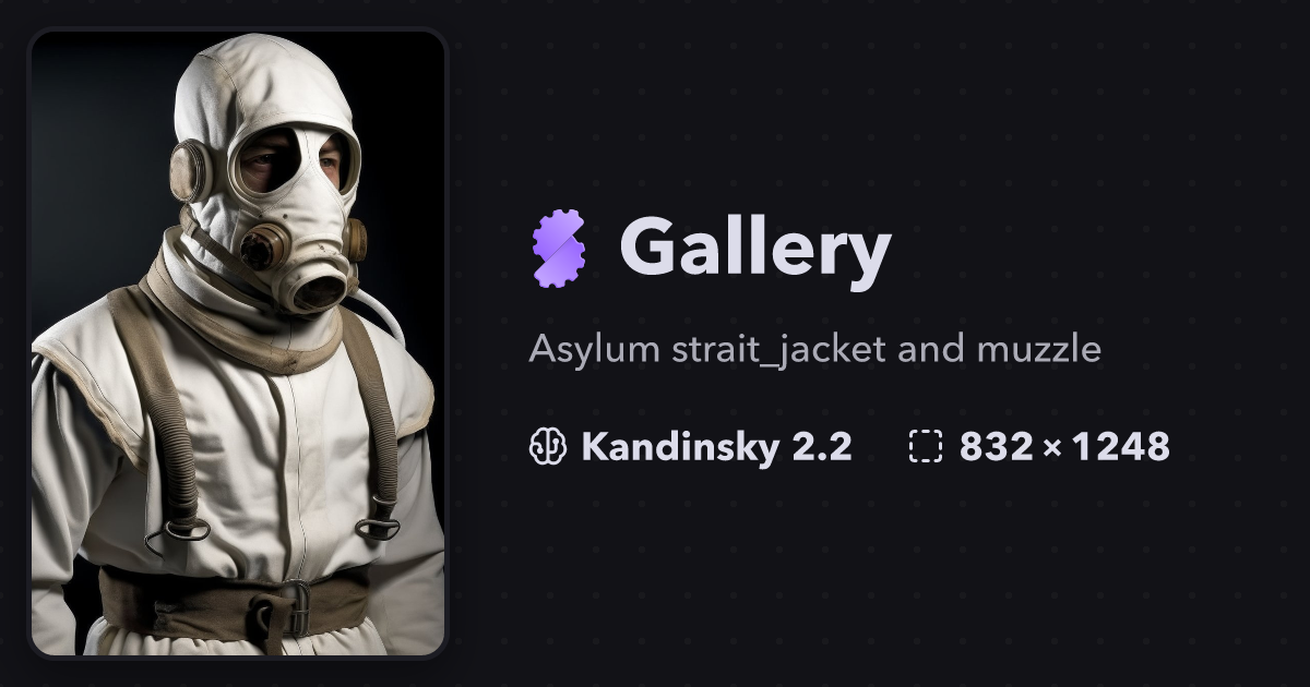 "Asylum strait_jacket and muzzle" | Gallery | Stablecog