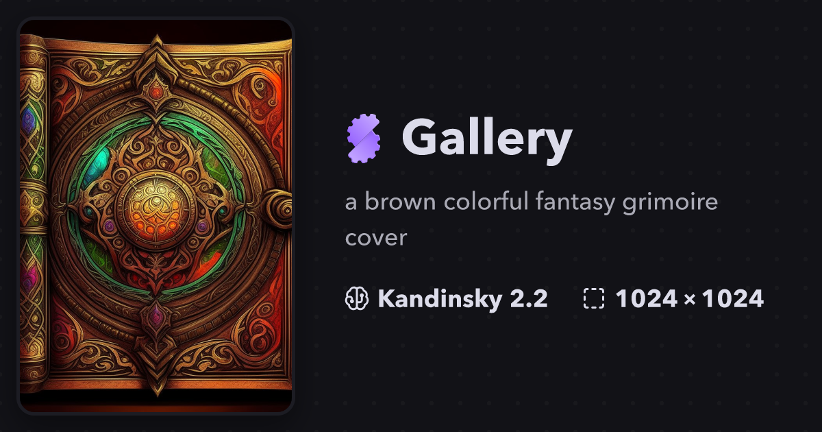 "a brown colorful fantasy grimoire cover" | Gallery | Stablecog