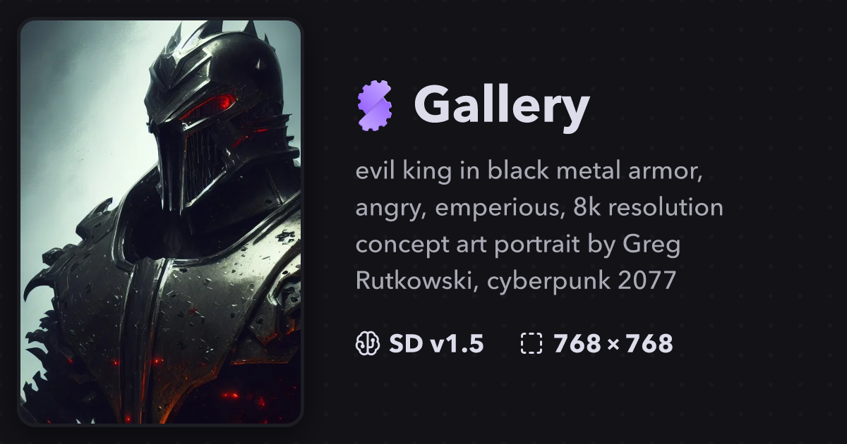 "evil king in black metal armor, angry..." | Gallery | Stablecog