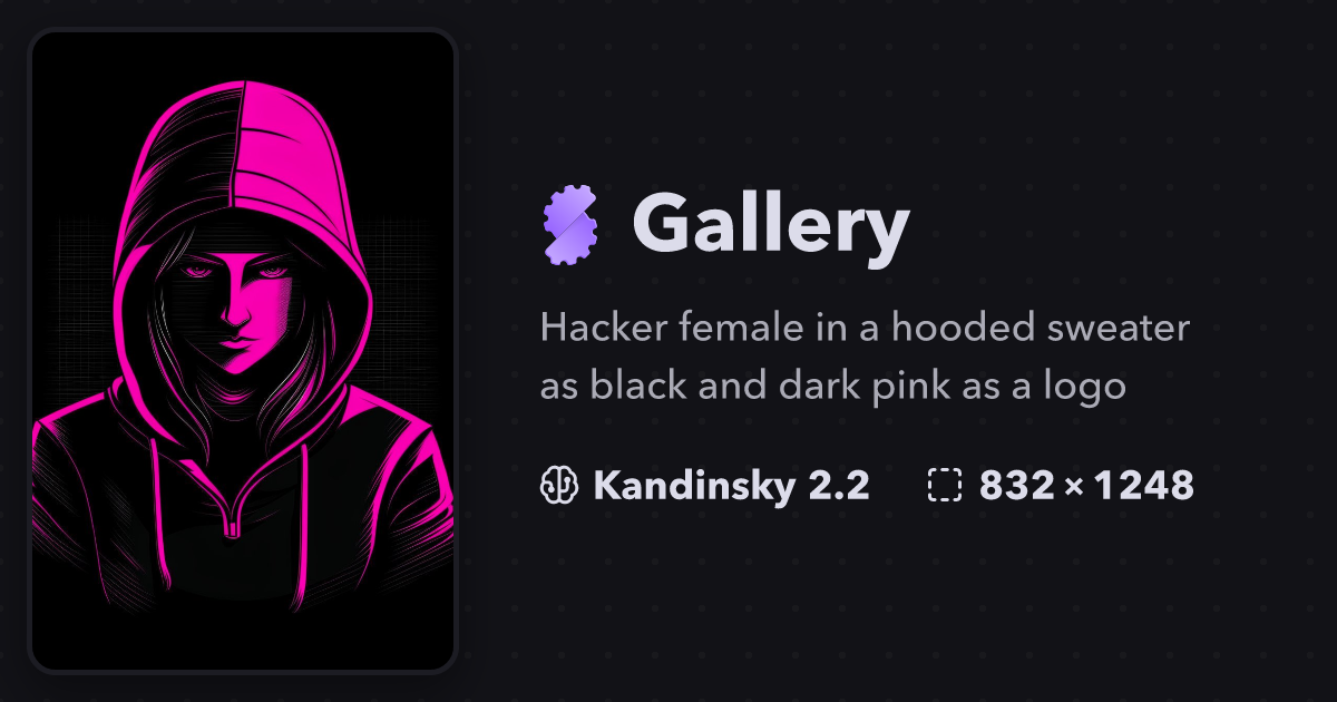 "Hacker female in a hooded sweater as bla..." | Gallery | Stablecog