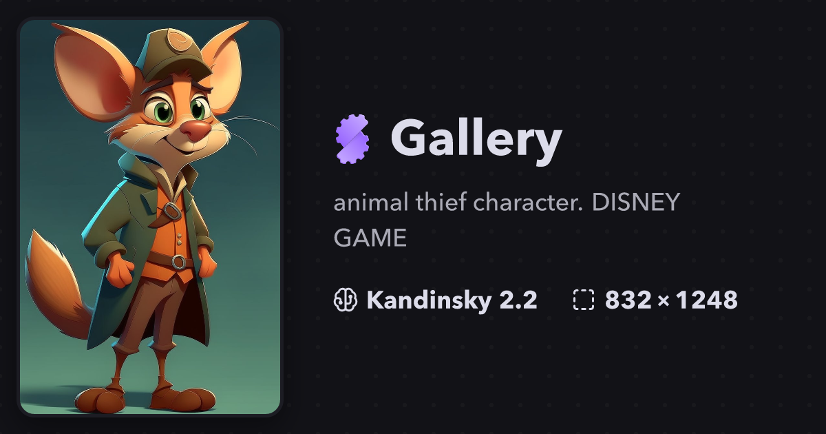 "animal thief character. DISNEY GAME" | Gallery | Stablecog