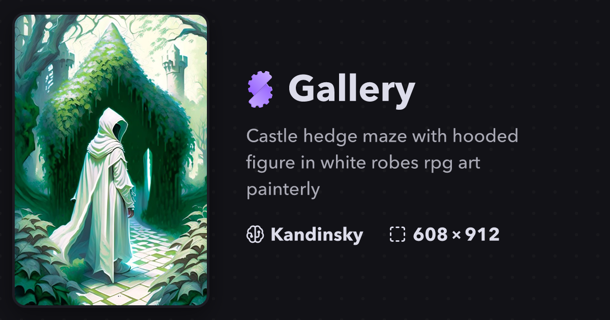 "Castle hedge maze with hooded figure ..." | Gallery | Stablecog