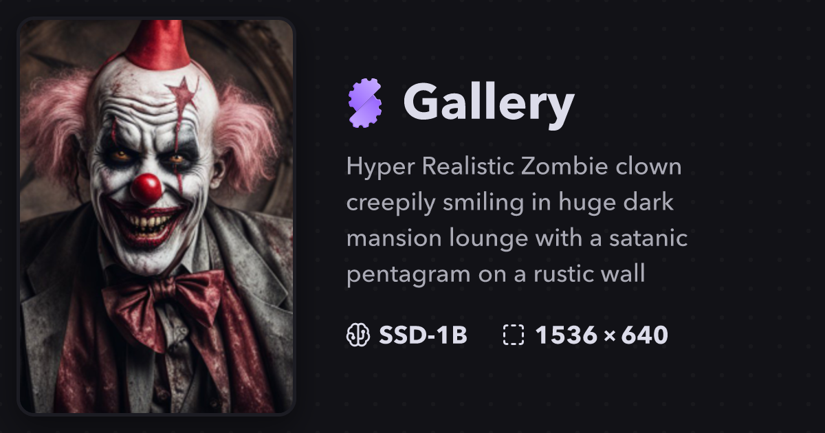 "Hyper Realistic Zombie clown creepily..." | Gallery | Stablecog