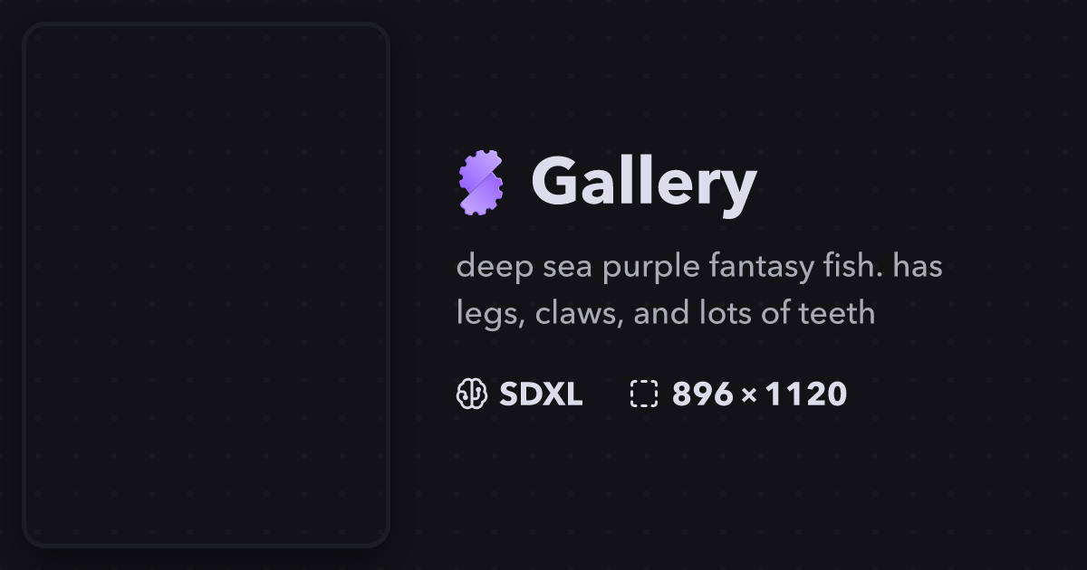 "deep sea purple fantasy fish. has leg..." | Gallery | Stablecog