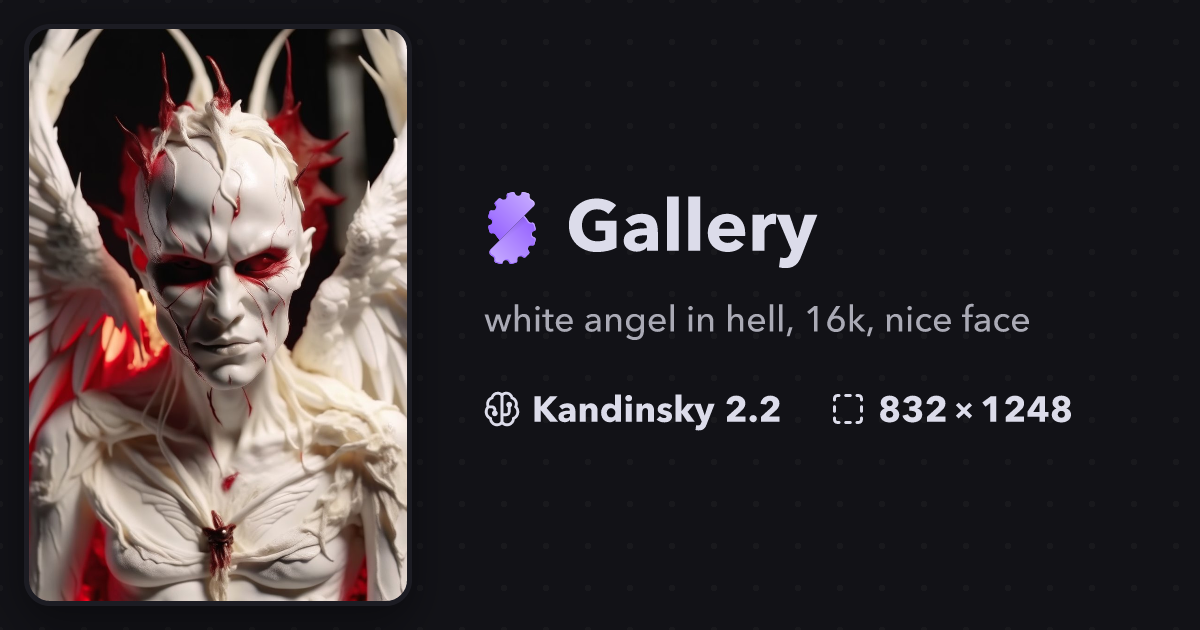 "white angel in hell, 16k, nice face" | Gallery | Stablecog
