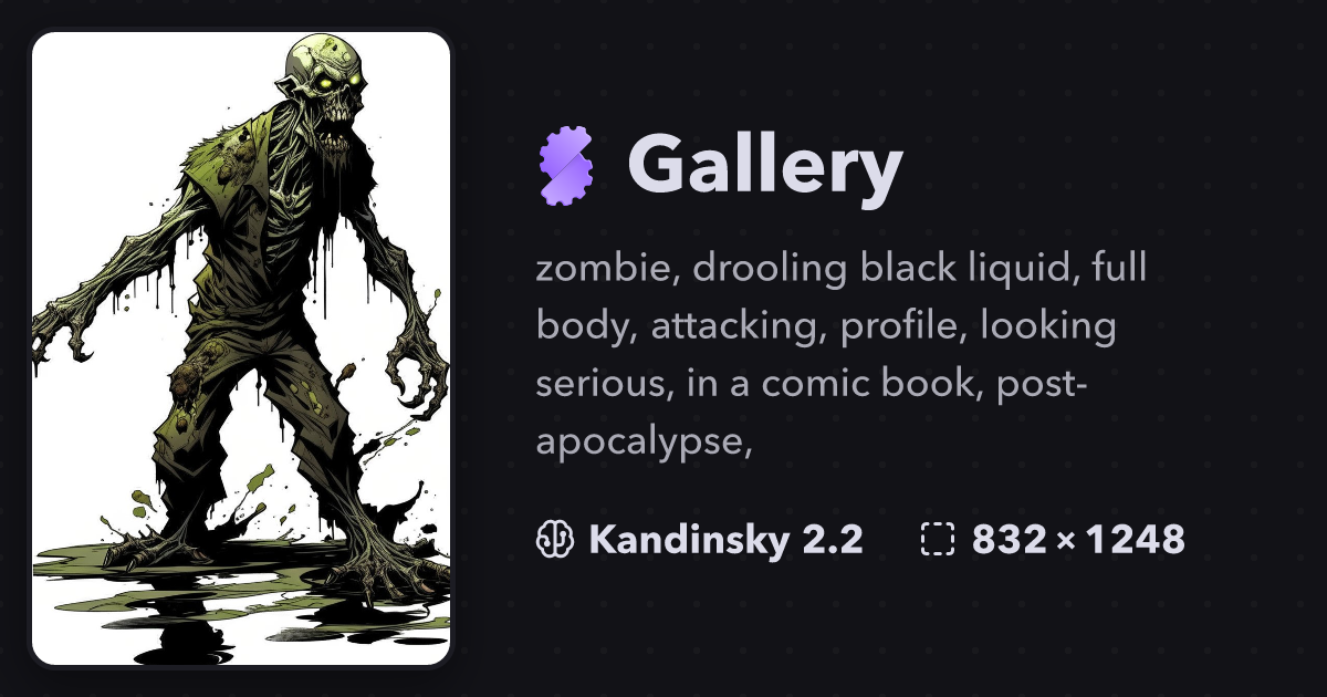 "zombie, drooling black liquid, full b..." | Gallery | Stablecog