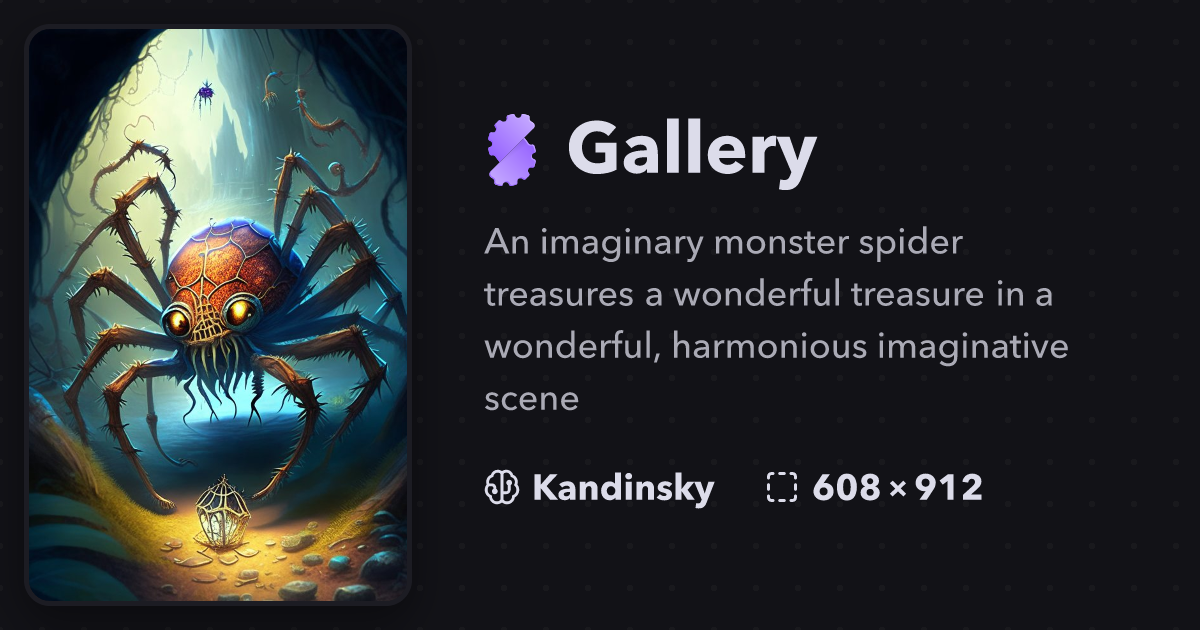 "An imaginary monster spider treasures..." | Gallery | Stablecog