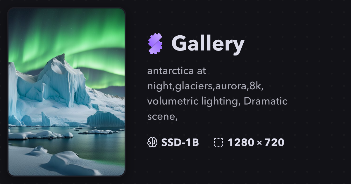 "antarctica at night,glaciers,aurora,8..." | Gallery | Stablecog
