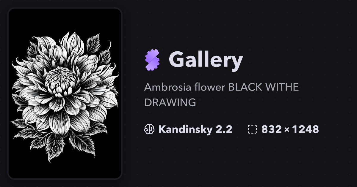 "Ambrosia flower BLACK WITHE DRAWING" | Gallery | Stablecog