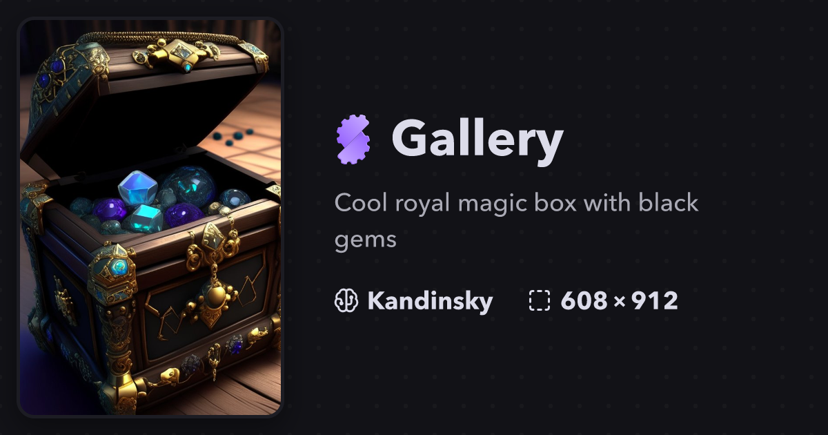 "Cool royal magic box with black gems" | Gallery | Stablecog