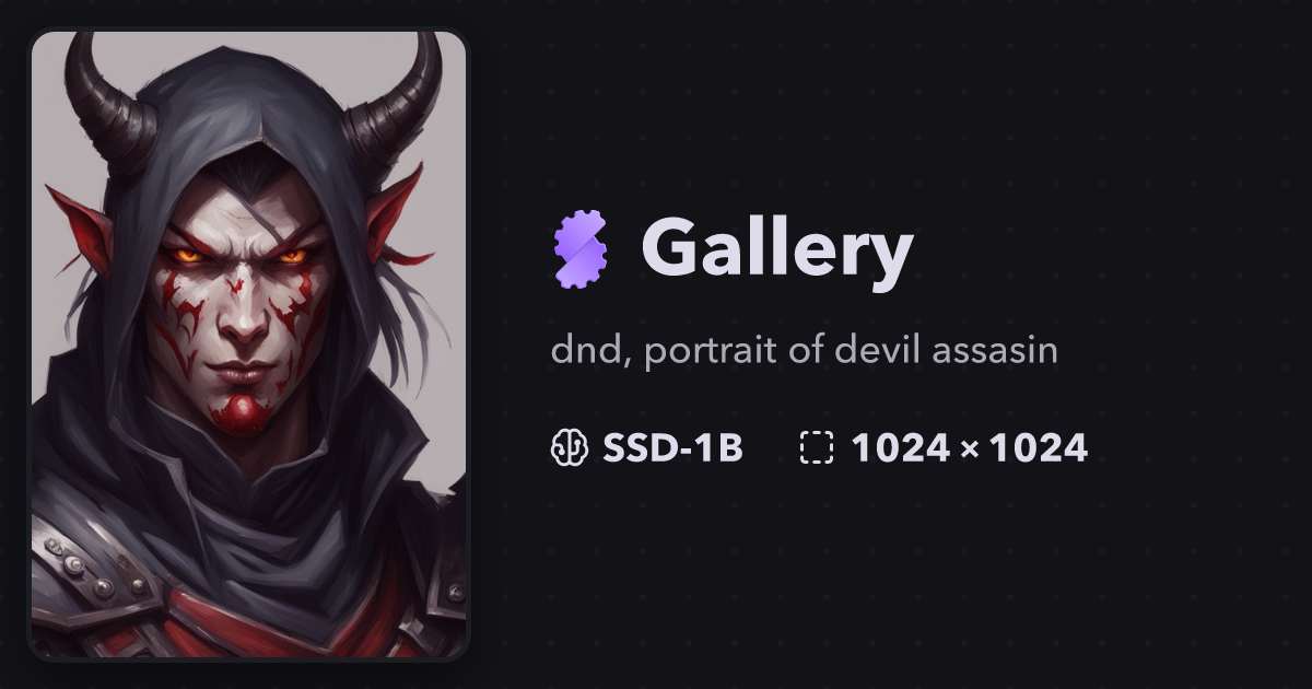 "dnd, portrait of devil assasin" | Gallery | Stablecog
