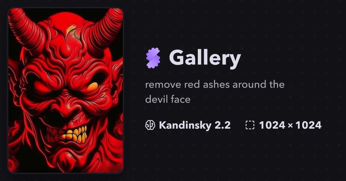 "remove red ashes around the devil face" | Gallery | Stablecog