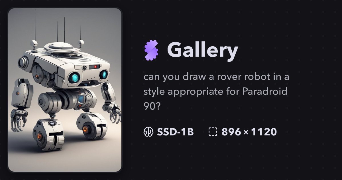 "can you draw a rover robot in a style ap..." | Gallery | Stablecog