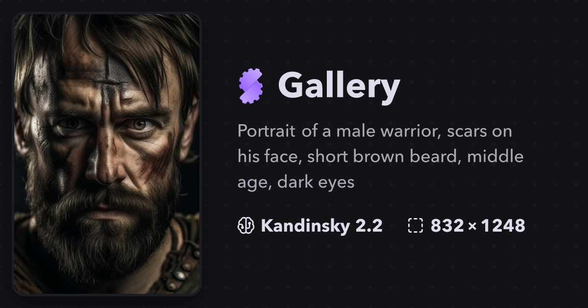 "Portrait of a male warrior, scars on ..." | Gallery | Stablecog