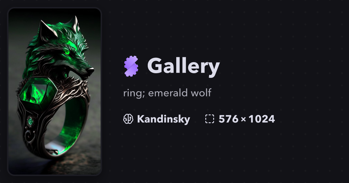 "ring; emerald wolf" | Gallery | Stablecog