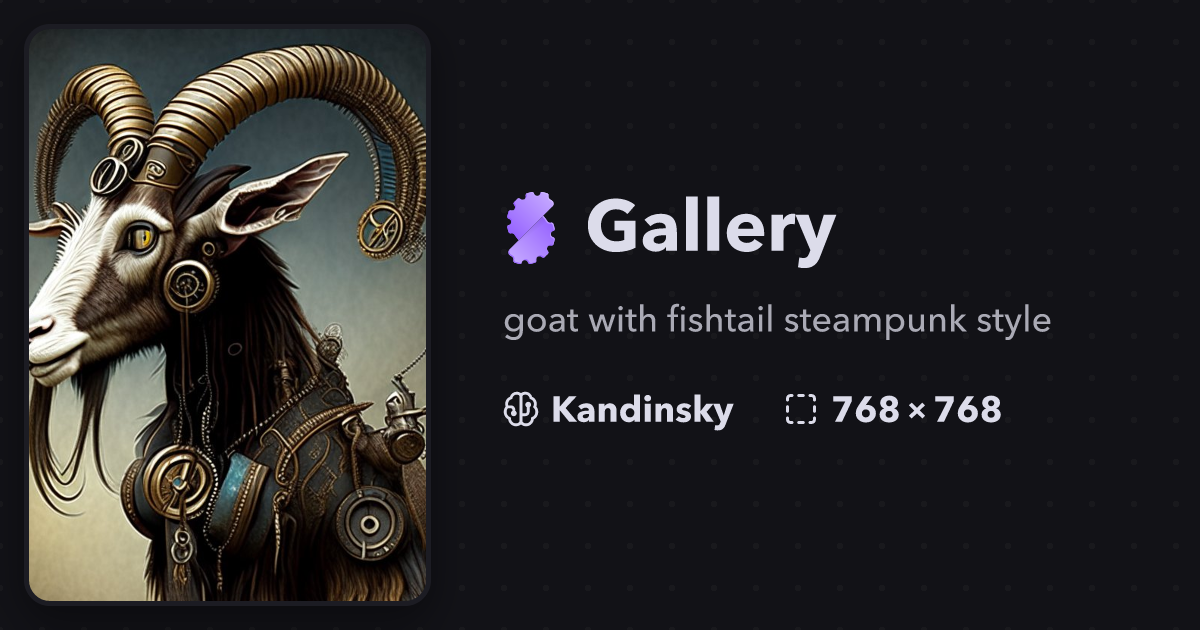 "goat with fishtail steampunk style" | Gallery | Stablecog