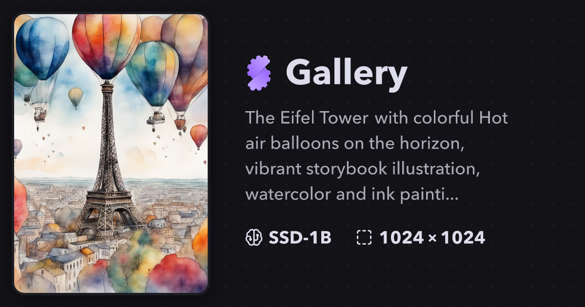 "The Eifel Tower with colorful Hot air..." | Gallery | Stablecog