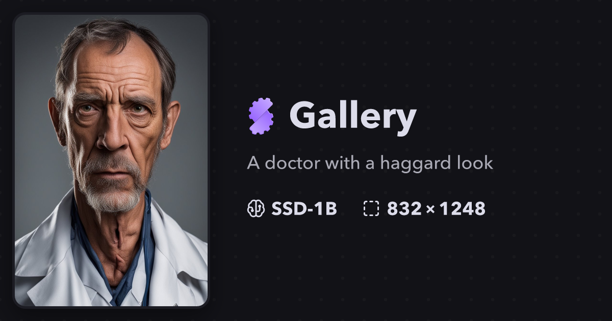 "A doctor with a haggard look" | Gallery | Stablecog