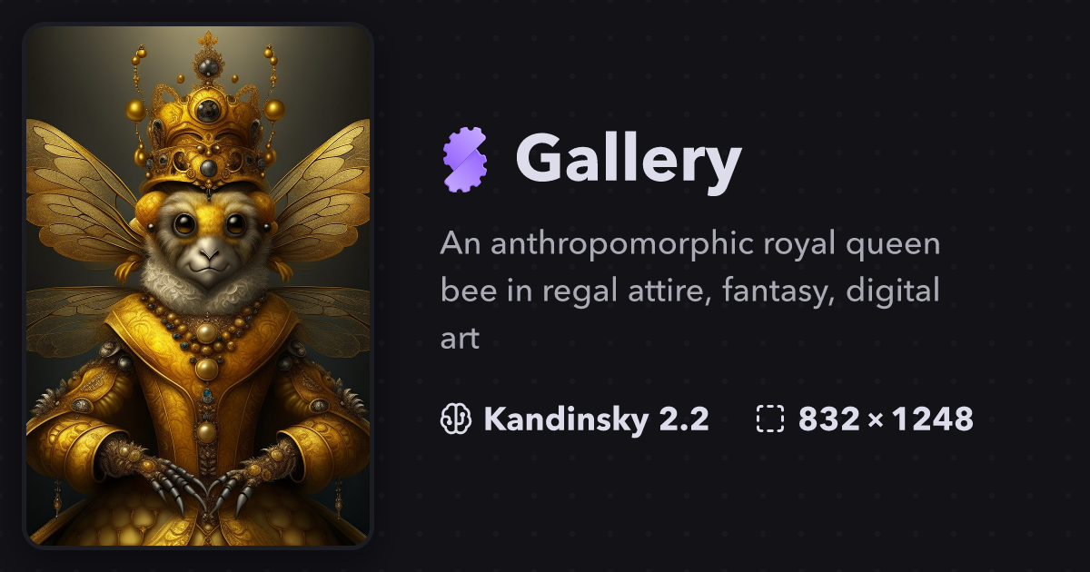 "An anthropomorphic royal queen bee in..." | Gallery | Stablecog