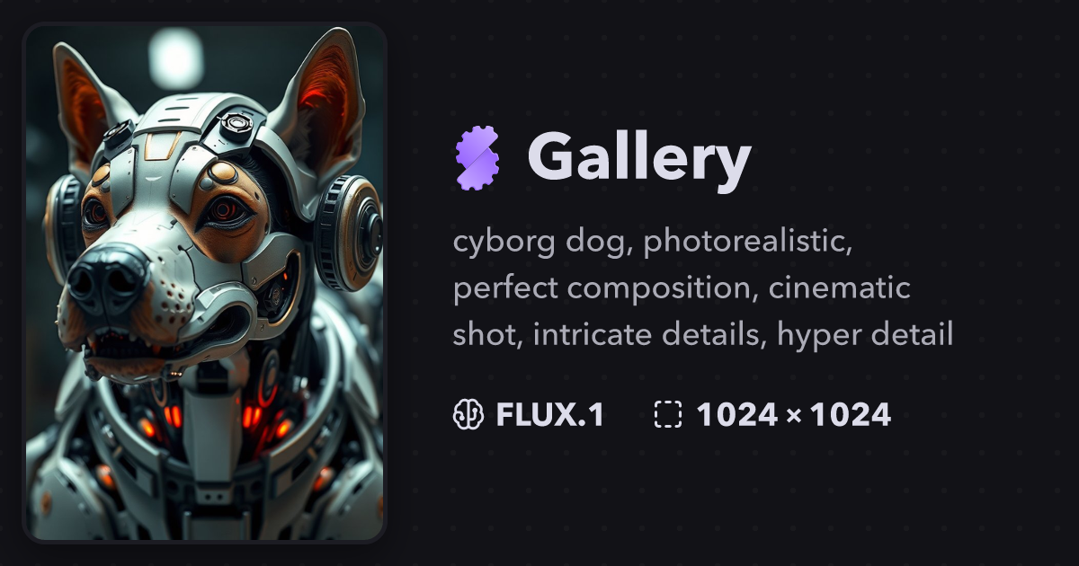 "cyborg dog, photorealistic, perfect c..." | Gallery | Stablecog