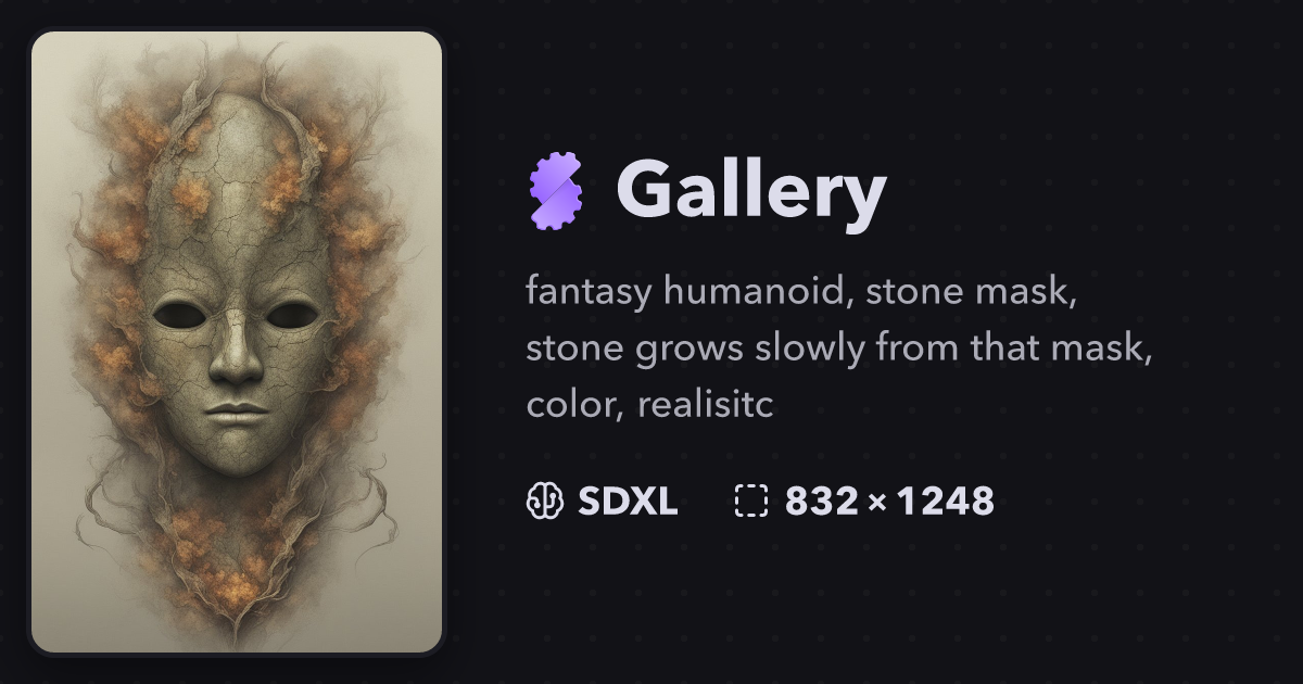 "fantasy humanoid, stone mask, stone g..." | Gallery | Stablecog