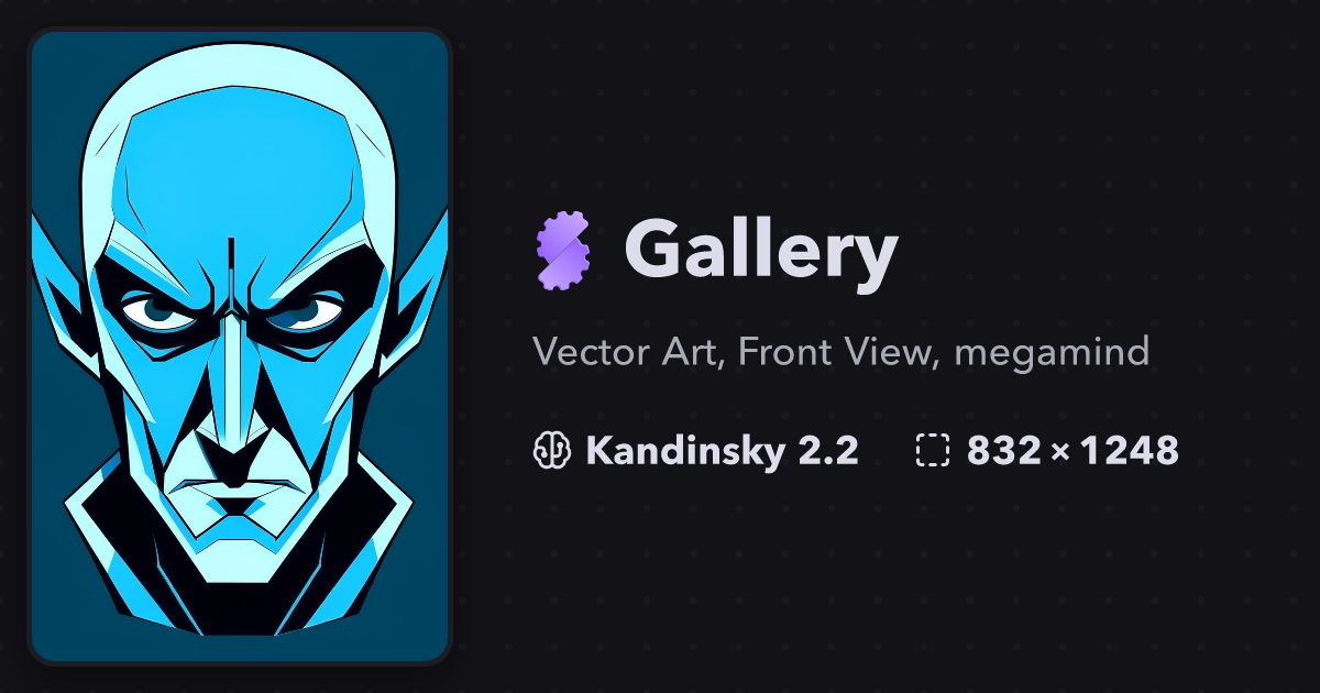 "Vector Art, Front View, megamind" | Gallery | Stablecog