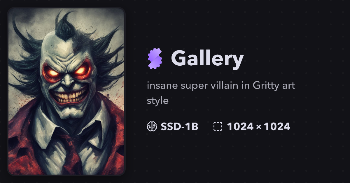 "insane super villain in Gritty art style" | Gallery | Stablecog