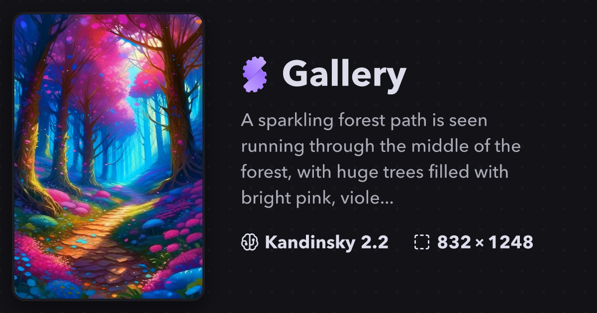 "A sparkling forest path is seen running ..." | Gallery | Stablecog