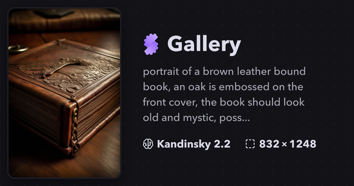"portrait of a brown leather bound boo..." | Gallery | Stablecog