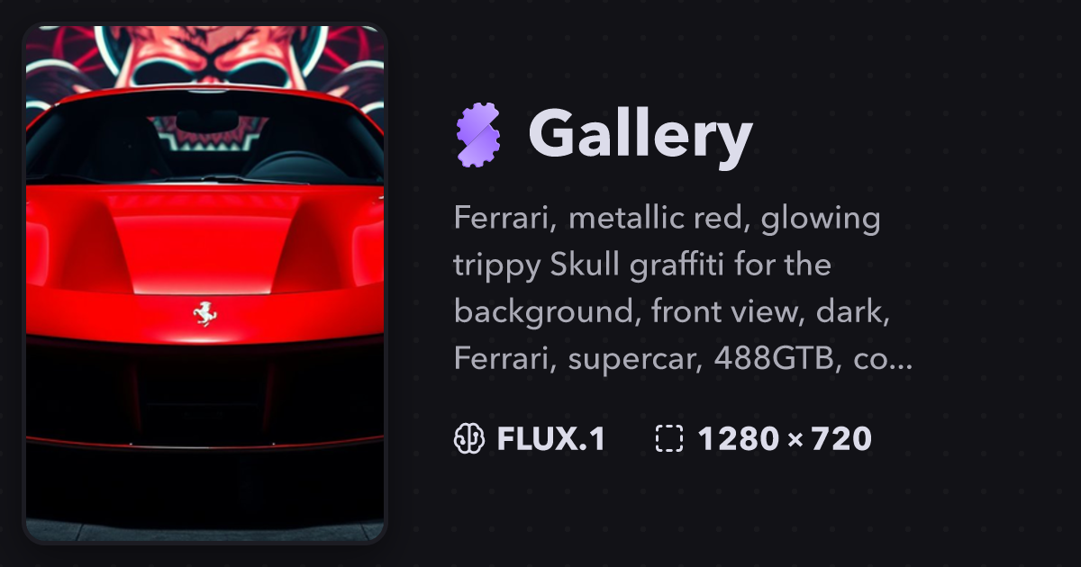 "Ferrari, metallic red, glowing trippy..." | Gallery | Stablecog