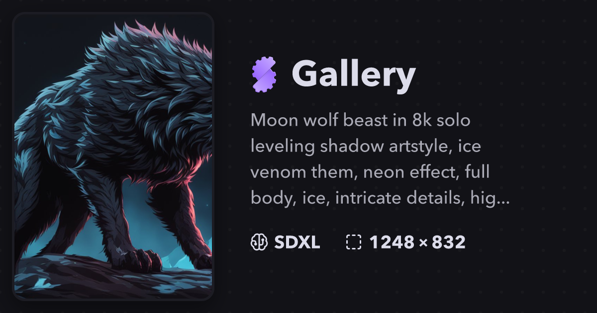 "Moon wolf beast in 8k solo leveling s..." | Gallery | Stablecog