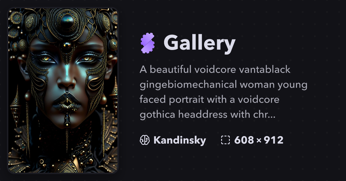 "A beautiful voidcore vantablack gingebio..." | Gallery | Stablecog