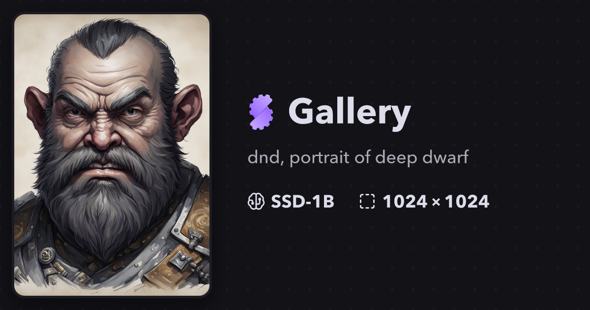 "dnd, portrait of deep dwarf" | Gallery | Stablecog