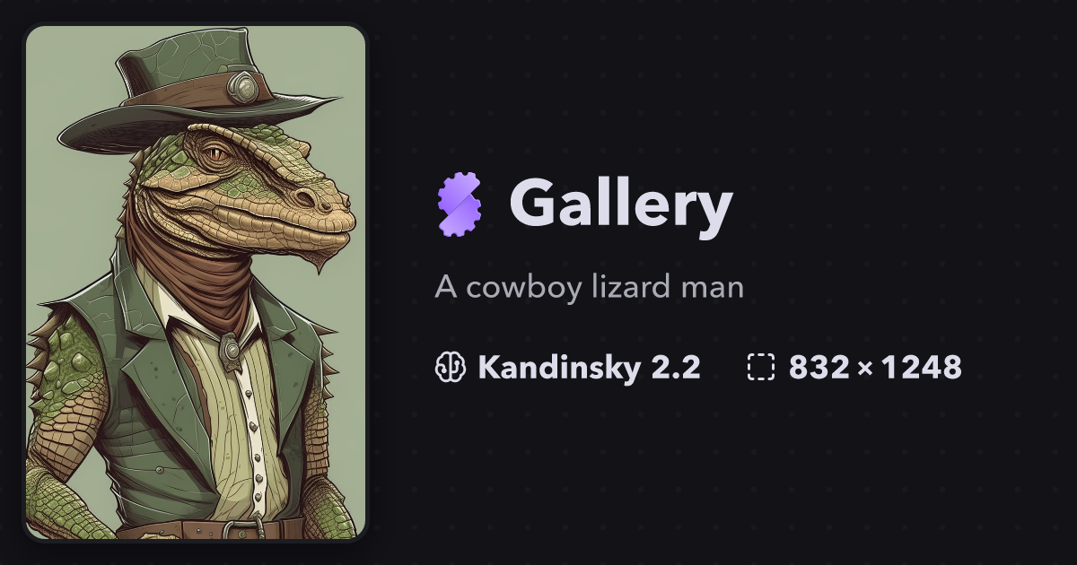 "A cowboy lizard man" | Gallery | Stablecog