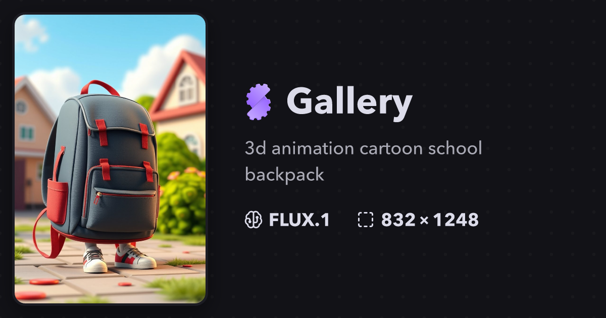 "3d animation cartoon school backpack" | Gallery | Stablecog