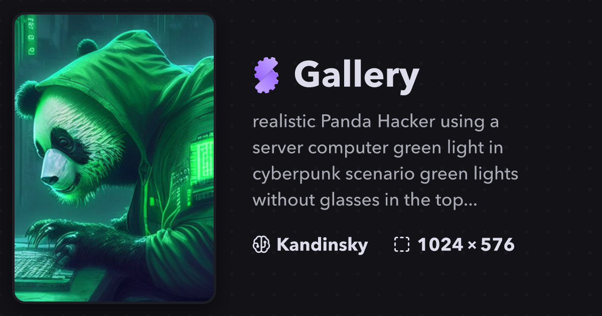 "realistic Panda Hacker using a server..." | Gallery | Stablecog