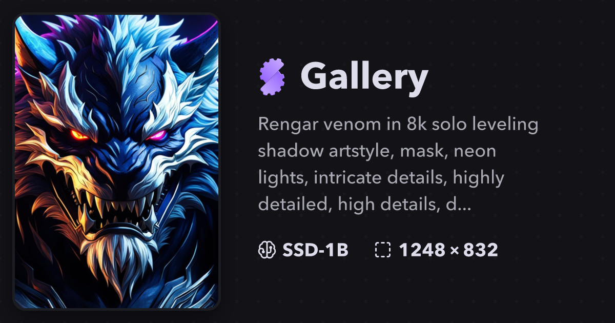 "Rengar venom in 8k solo leveling shad..." | Gallery | Stablecog